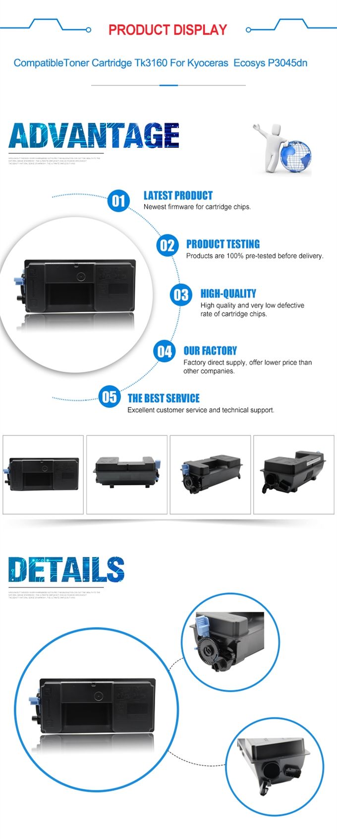 Original Kyocera Toner Cartridges TK - 3160 Black Toner For Ecosys ...